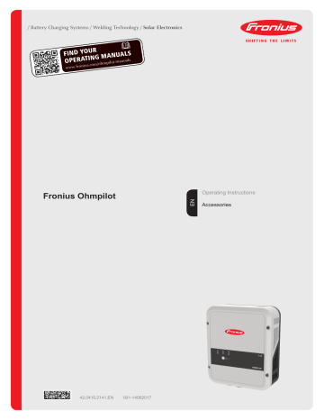 Fronius Ohmpilot Operating | Manualzz
