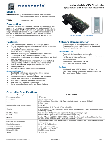 Neptronic EVCB14NIT4X and TRL24 | Manualzz