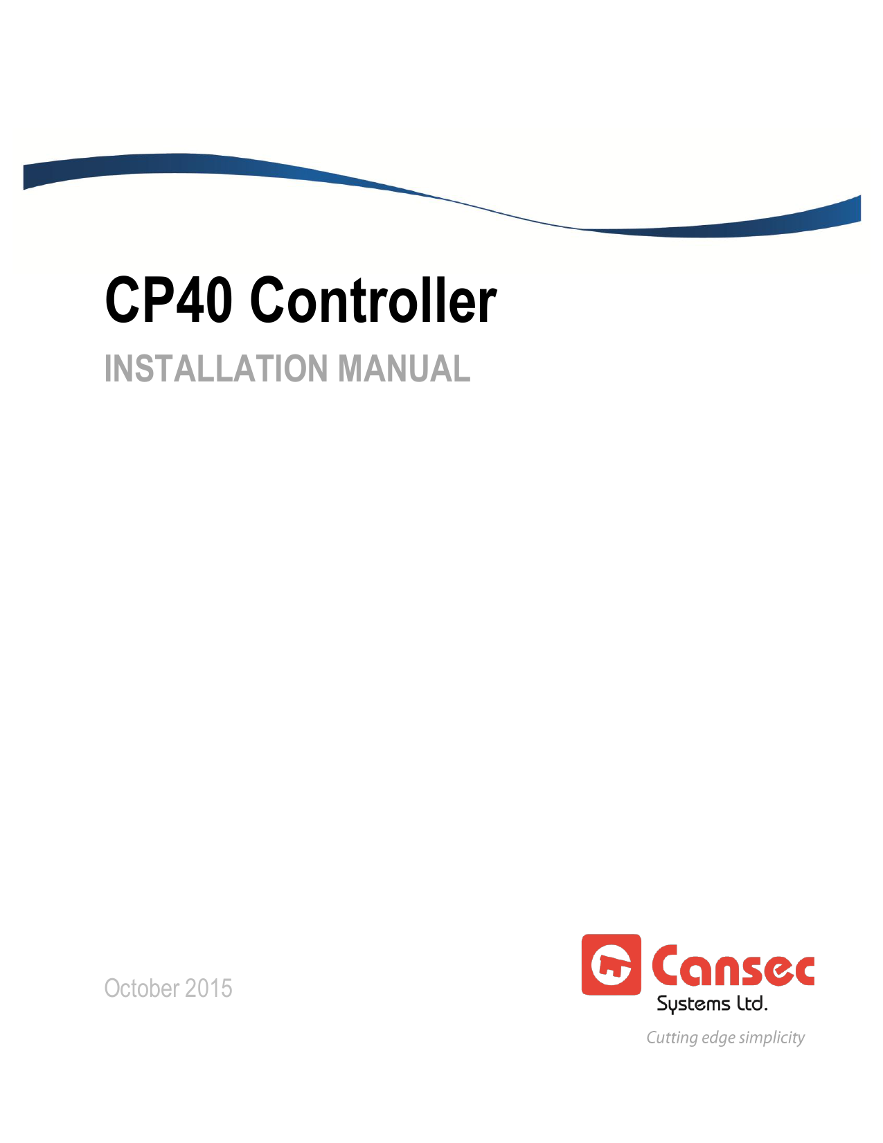 Cansec CP40 Installation manual | Manualzz