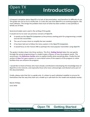 OpenTX Taranis X9D User Guide | Manualzz