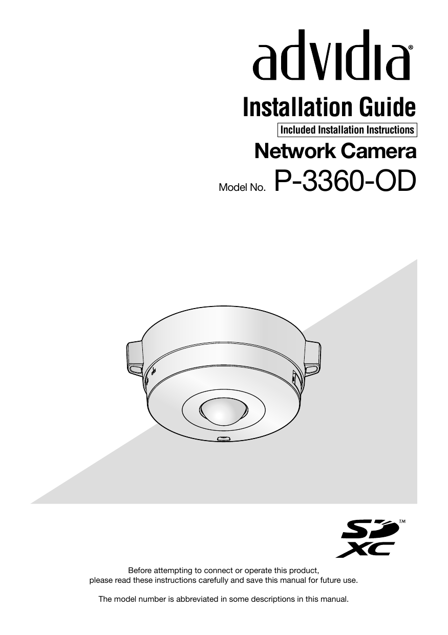 advidia P-3360-OD Installation manual | Manualzz