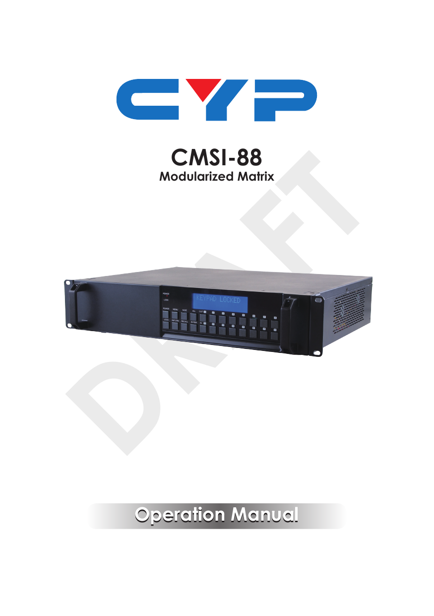 CYP CMSI-88 Operation Manual | Manualzz