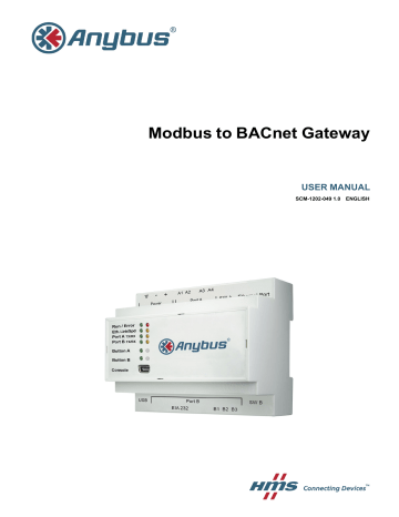 Anybus Modbus to BACnet Gateway User manual | Manualzz