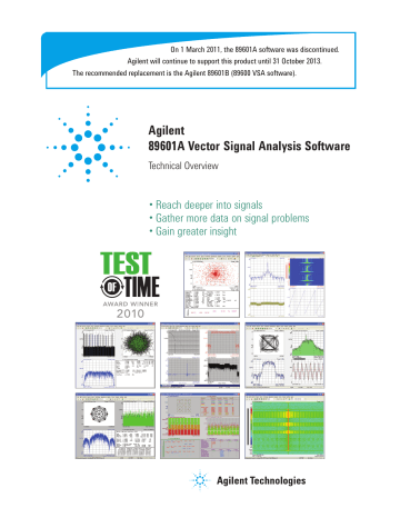 Agilent 89600 89601A Vector Signal Analysis Software Technical Overview | Manualzz