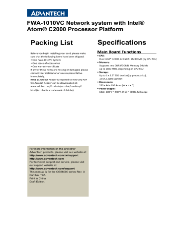 Advantech FWA-1010VC User manual | Manualzz