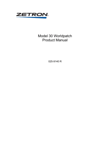 Zetron Model 30 Worldpatch Product Manual | Manualzz