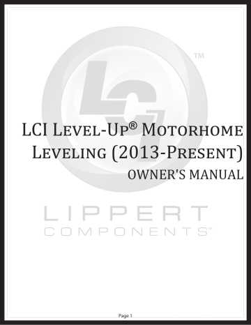 LCI Motorhome Leveling Owner's Manual | Manualzz