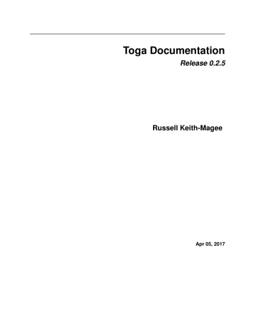 Toga GUI toolkit Documentation | Manualzz