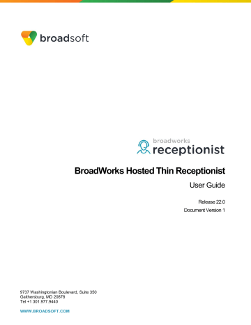 Receptionist Hosted Thin User Guide | Manualzz