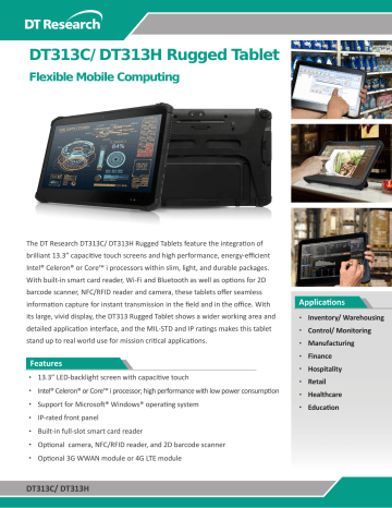 DT Research POS Tablets Product Datasheet | Manualzz