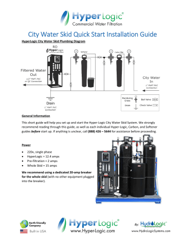 HyperLogic City Water Skid Quick Start Installation Guide | Manualzz