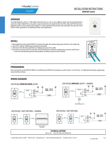 nLight nPOD KEY Installation Instructions | Manualzz