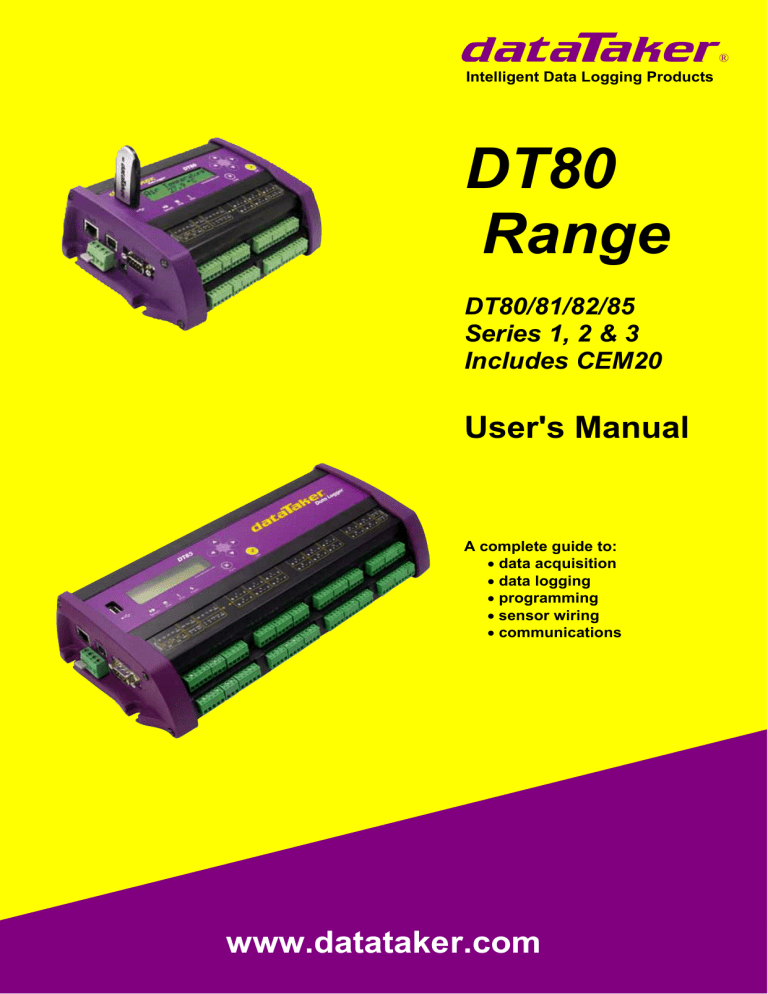 DT80 Series User`s Manual | Manualzz