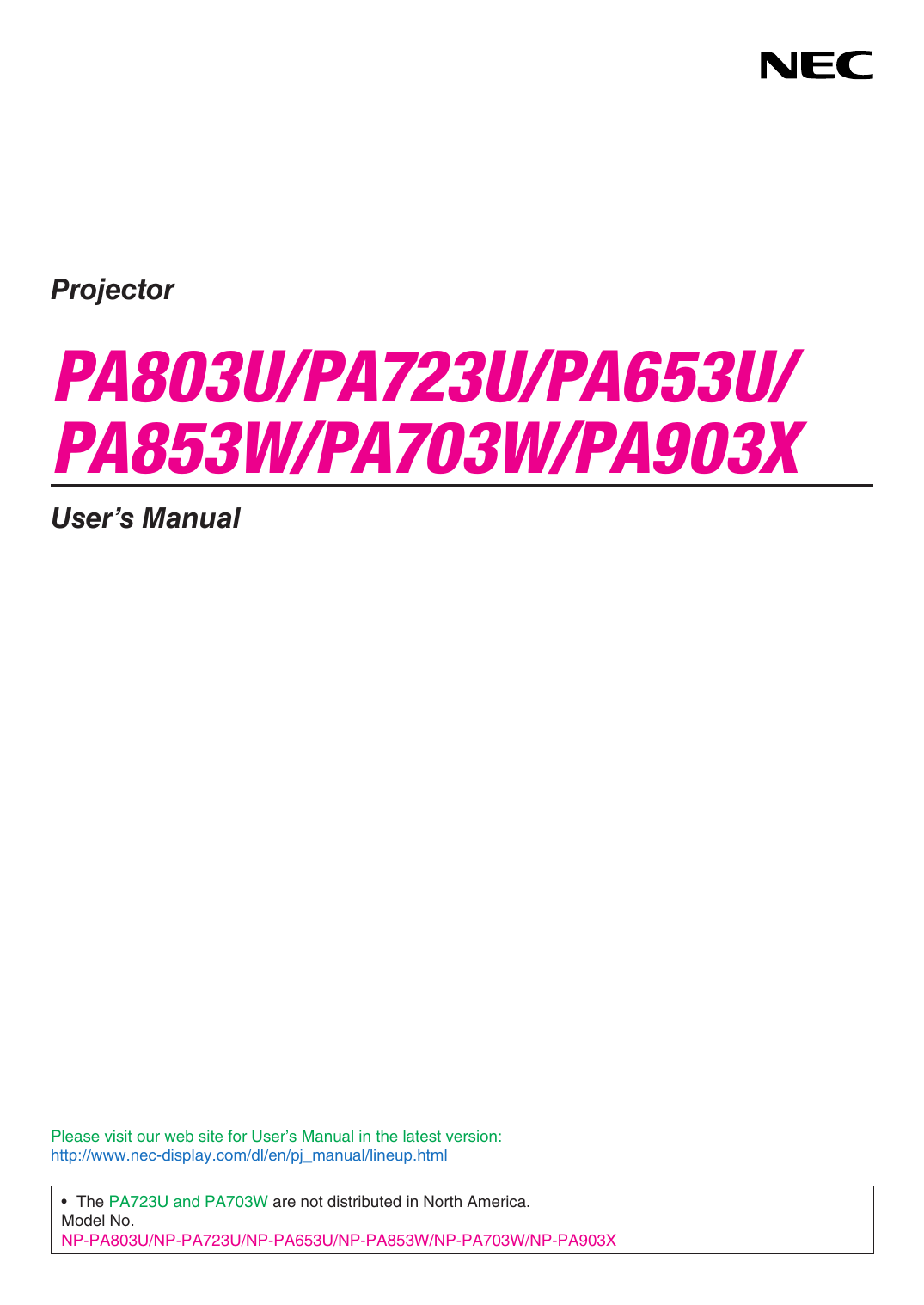 PA653U-41ZL Projector User Manual | Manualzz