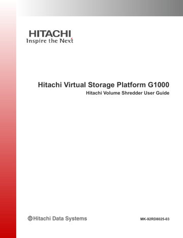 Hitachi Volume Shredder G1000 Volume Shredder User Guide | Manualzz
