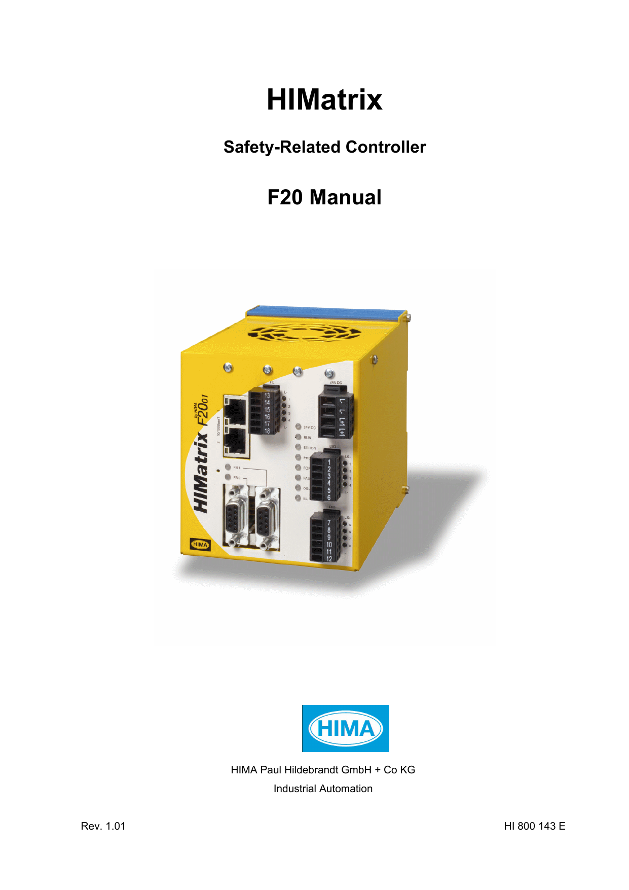 HIMA HIMatrix F20 manual | Manualzz