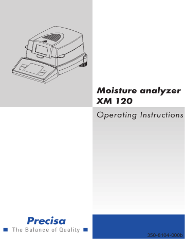Precisa XM 120 Operating Instructions | Manualzz