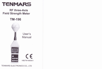 TM-196 RF field strength meter User's Manual | Manualzz