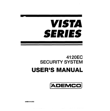 ADEMCO Vista Series 4120EC User manual | Manualzz