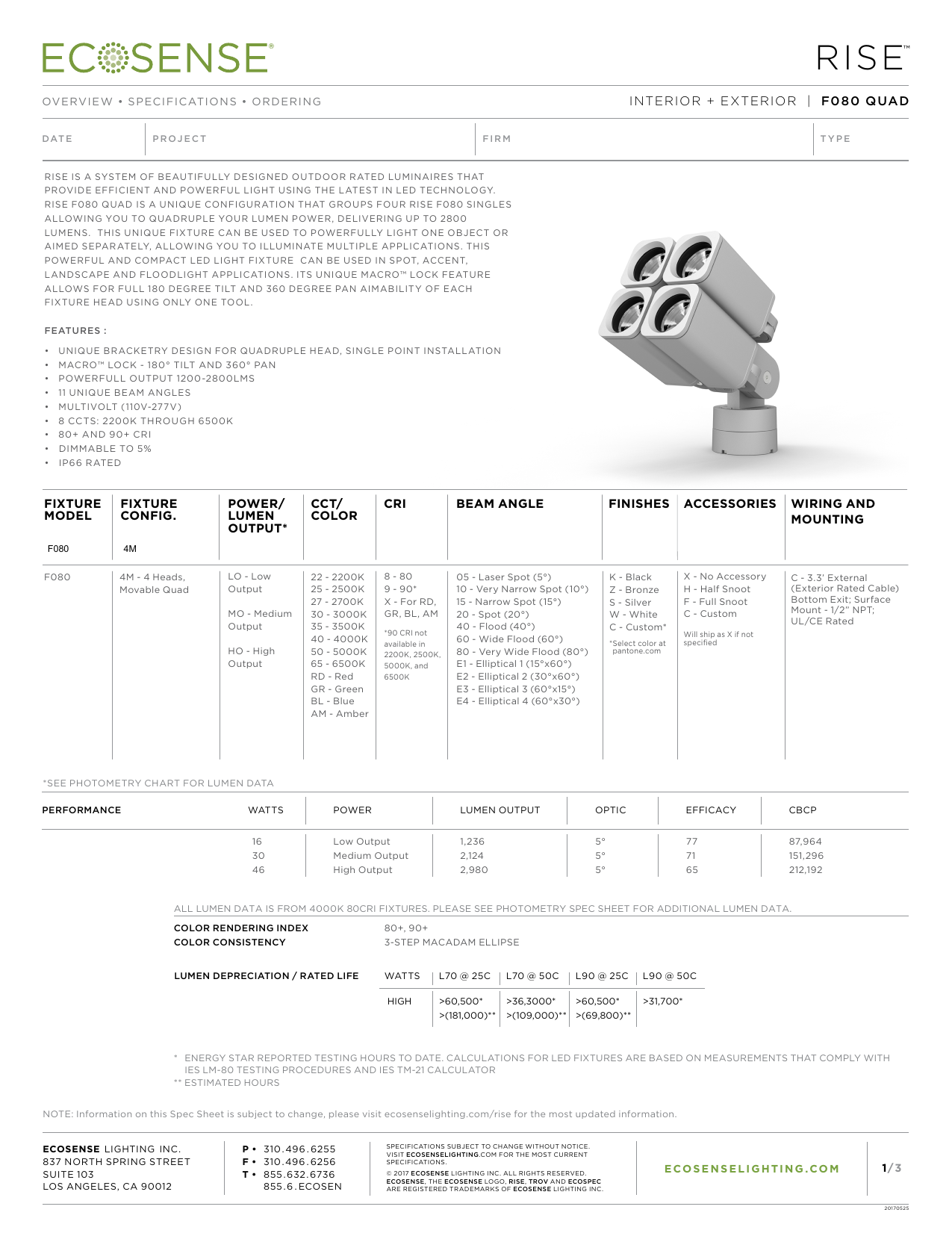 Ecosense Lighting F080 1s | Shelly Lighting