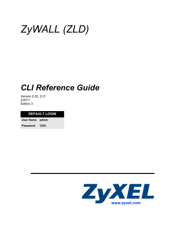 ZyWALL ZLD CLI Reference Guide | Manualzz