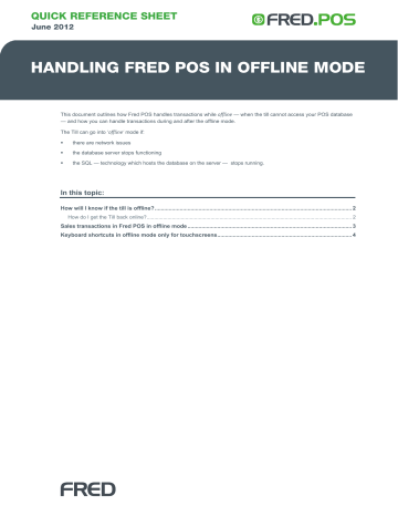 Fred POS system User Manual | Manualzz