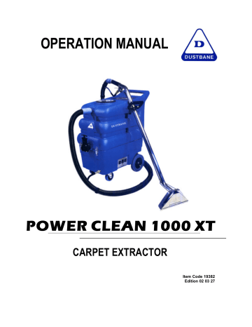 Dustbane Power Clean 1000 XT Operations Manual | Manualzz