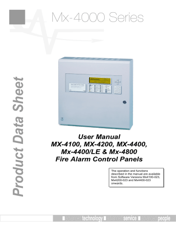 Fire Alarm Control Panel Mx-4000 User Manual | Manualzz