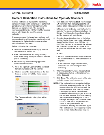 Camera Calibration Instructions for Ngenuity 5K1065 | Manualzz