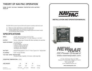 NewMar NAV-PAC Installation And Operation | Manualzz