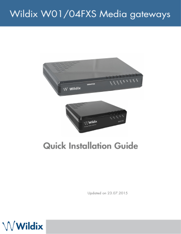 Wildix W01 FXS, W04 FXS Media Gateways Quick Installation Guide | Manualzz