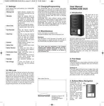 SwissPhone HURRICANE DUO User manual | Manualzz