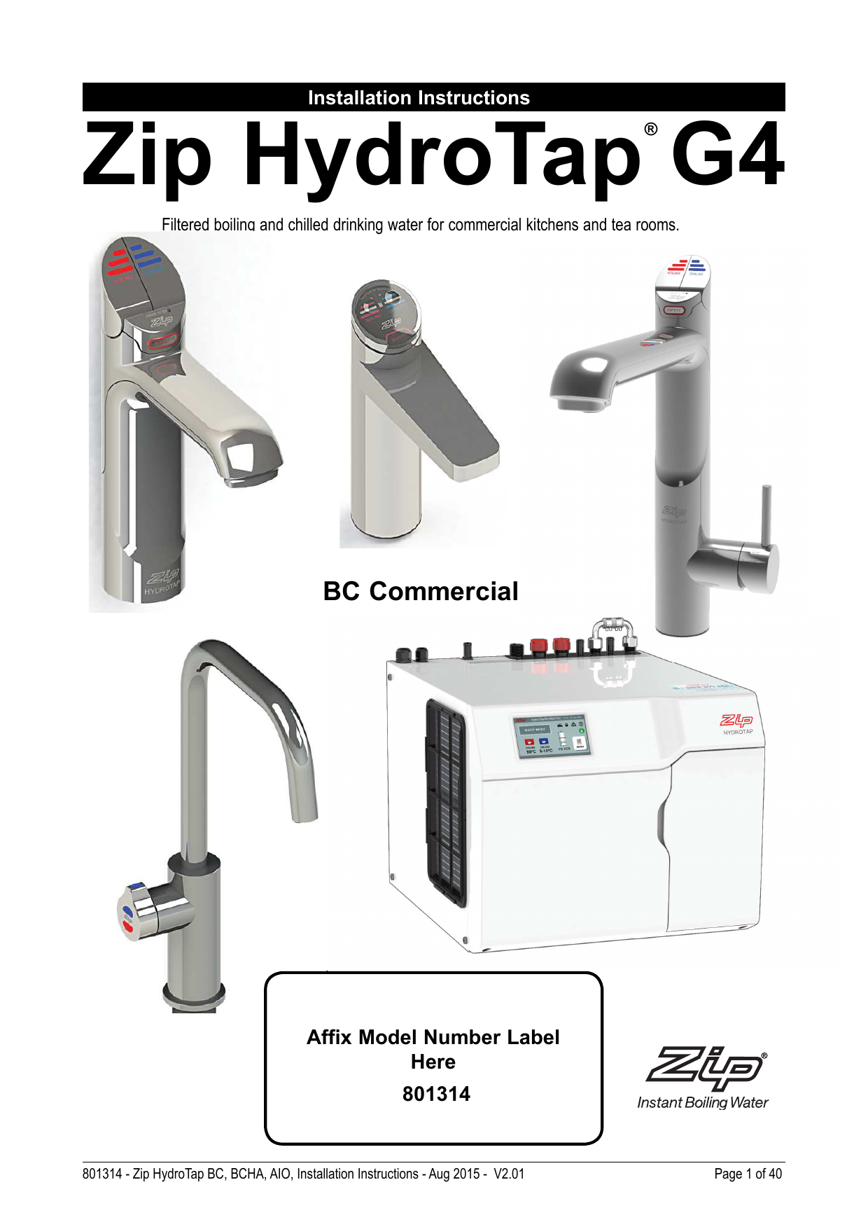 Zip Hydrotap G5 Installation Guide Shop Official Ids deutschland de