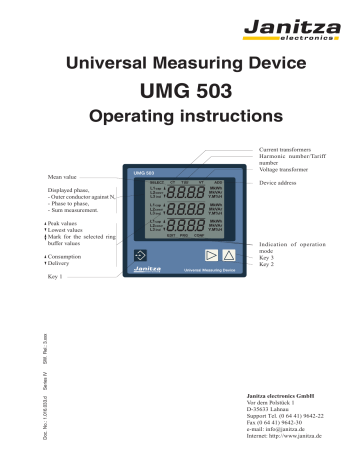 Janitza UMG 503 User Manual | Manualzz