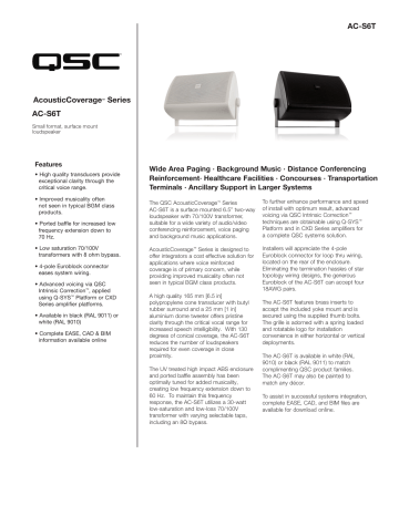 QSC AC-S6T Spec sheet | Manualzz