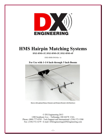 DX Engineering HMS Hairpin Matching System Instruction Manual | Manualzz