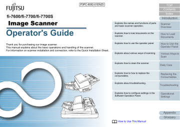 Fujitsu fi-7700 scanner Operator's Guide | Manualzz