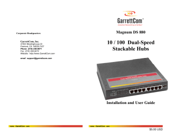 Belden Magnum DS880 10/100 Dual-Speed Stackable Hub Installation & User ...