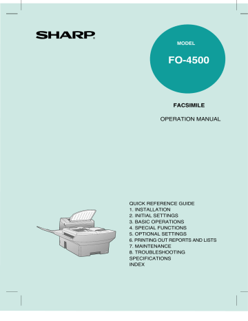 Sharp FO-4500 Operation Manual | Manualzz