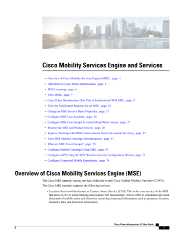 Cisco Mobility Services Engine MSE User Guide | Manualzz