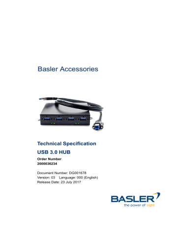 Basler USB 3.0 Hub, 4 Ports side by side Data Sheet | Manualzz