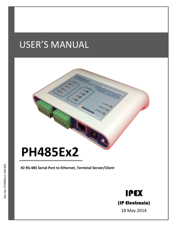 RS-485 Serial Port to Ethernet PH485Ex2 User’s Manual | Manualzz