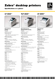 Zebra TLP 3842 - Data Sheet, Specification, Instructions