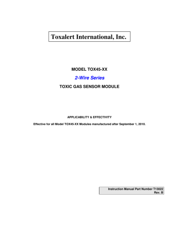 Toxalert TOX45-XX Manual | Manualzz