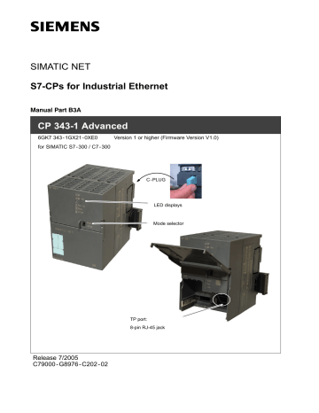 Siemens CP 343-1 Advanced Manual | Manualzz
