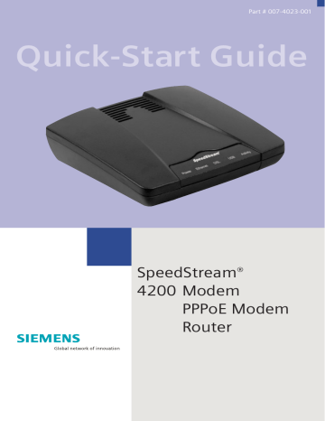 Siemens SpeedStream 4200 Quick start manual | Manualzz