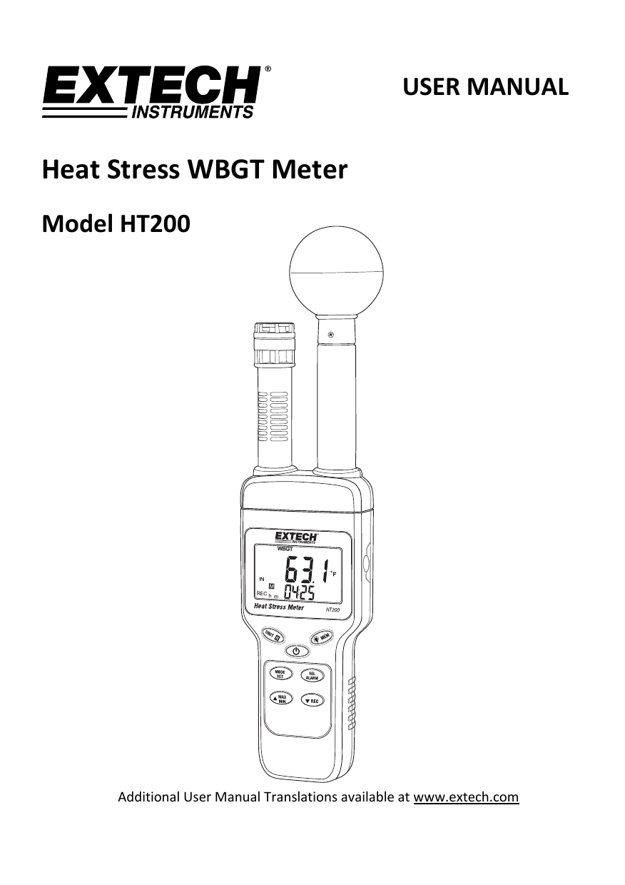 Extech Instruments HT200 User manual | Manualzz