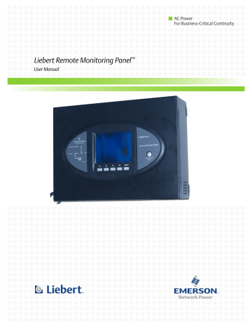Remote Monitoring Panel NX Liebert NX User Manual | Manualzz