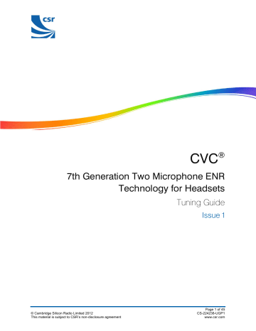 CSR Headset Tuning Guide | Manualzz