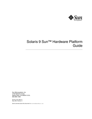 Solaris 9 Sun Hardware Platform Guide | Manualzz